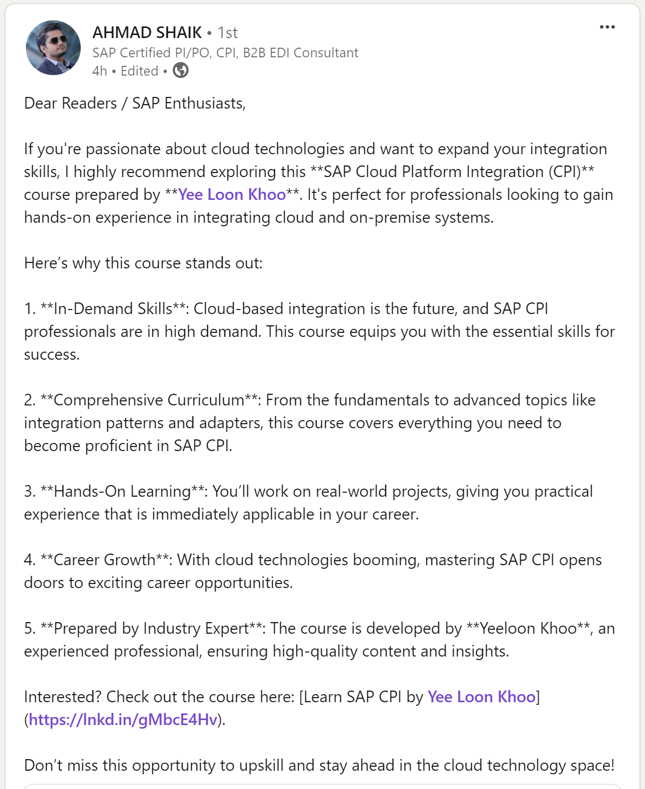 Sap Integration Suite Course Learn Sap Ci Sap Apim Sap Aem Sap B2b Edi With Practical